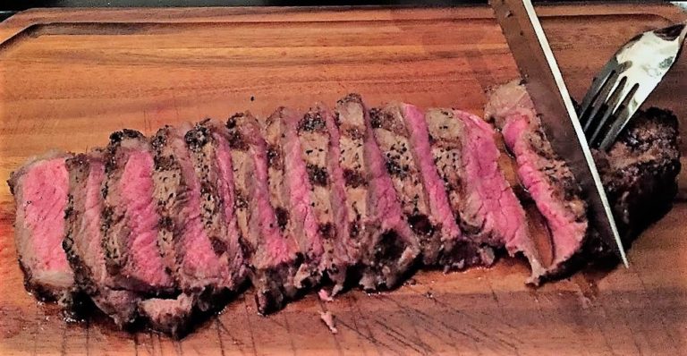 Ribeye Grilled Medium Rare - Jerky, Pickles, and Beer